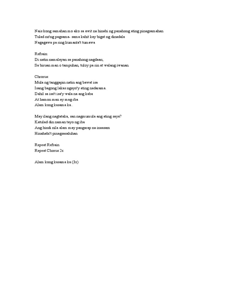 Alam Kong Kasama Ka by Fr. Mimo Perez | PDF