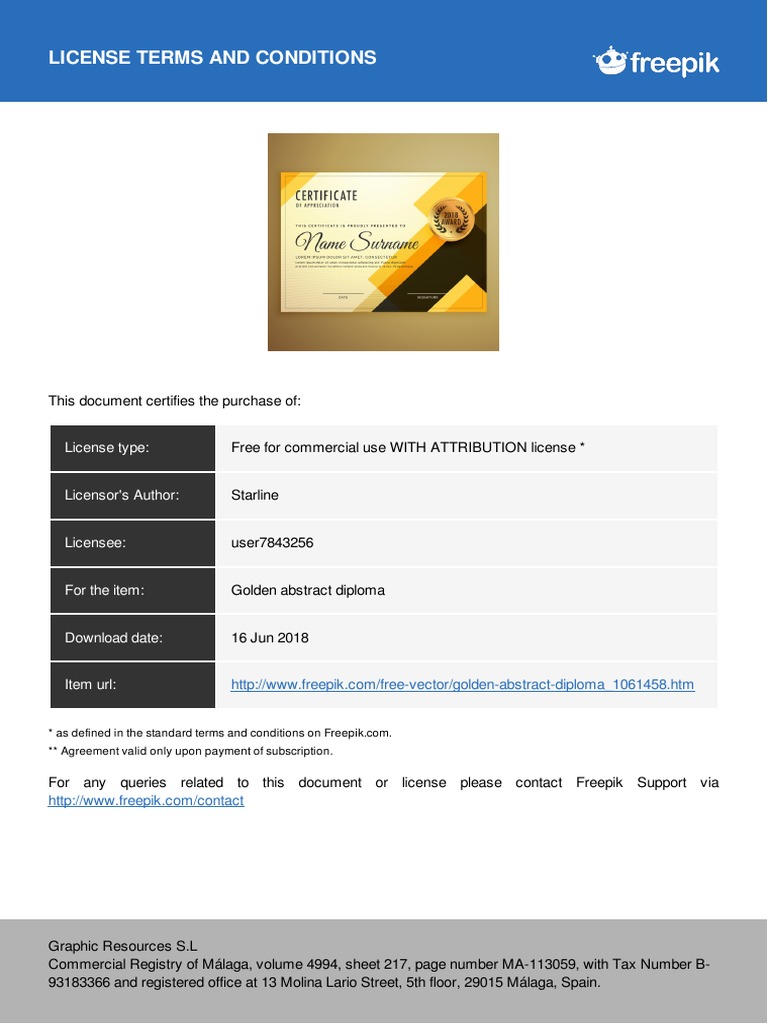 Freepik Commercial Use License Overview | PDF | License | Mass Media
