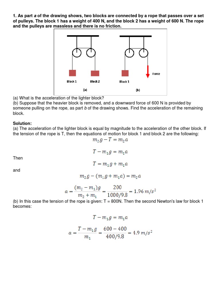 M1 | PDF | Tension (Physics) | Force