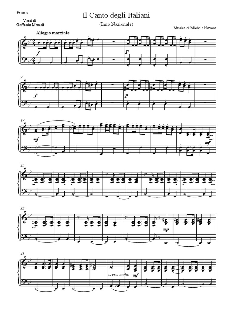 04 Inno Nazionale (SATB) - Piano