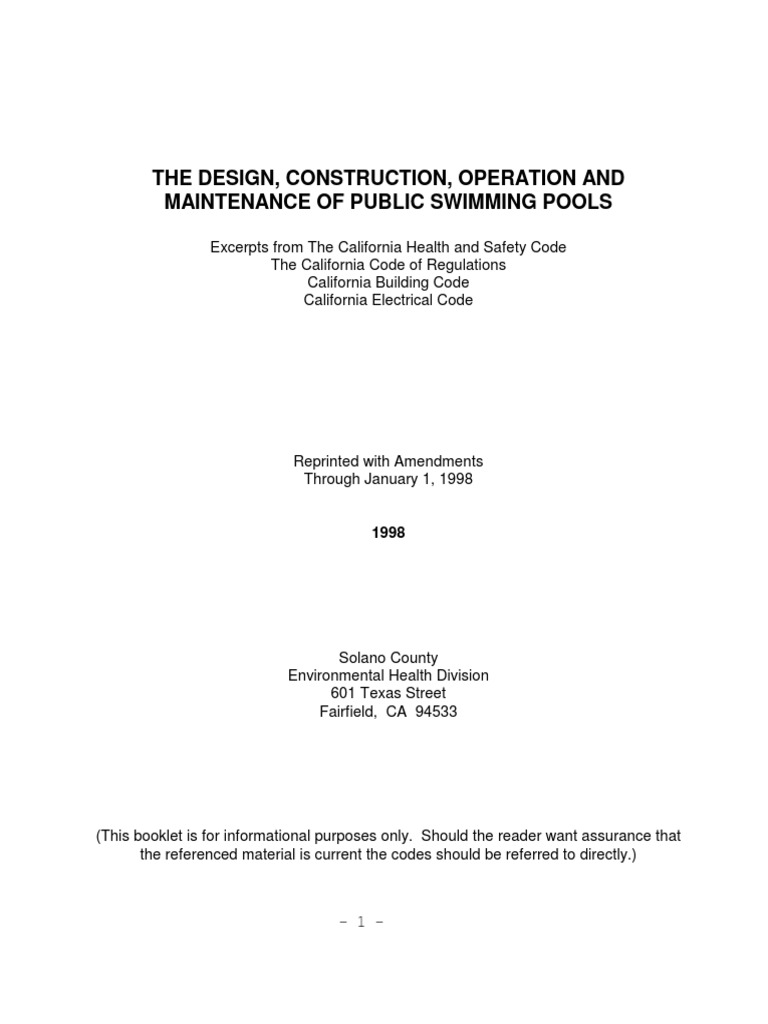 CA Swimming Pool Code | PDF | Building Code | Swimming Pool