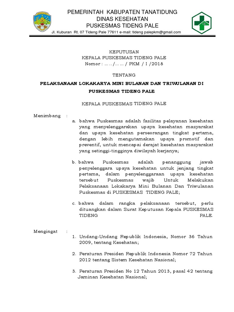 Lokakarya Mini Puskesmas Tideng Pale | PDF | Kesehatan Holistik | Sains ...