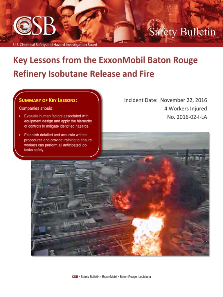 ExxonMobil Baton Rouge Safety Bulletin - Final - 2017-09-01 | PDF ...