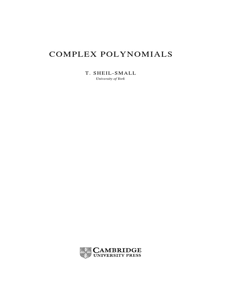 Complex Polynomial | PDF | Polynomial | Determinant