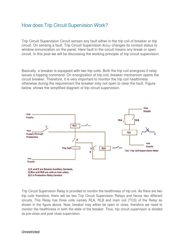 How Does Trip Circuit Supervision Work | PDF | Relay | Inductor