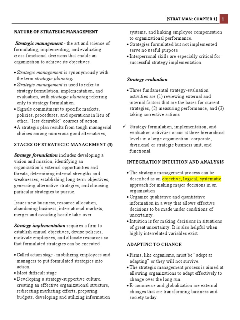 Stratman 1 | PDF | Strategic Management | Strategic Planning