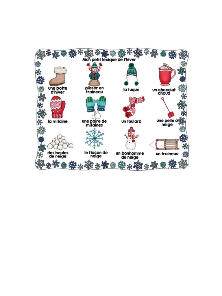 Vocabulaire Hiver | PDF