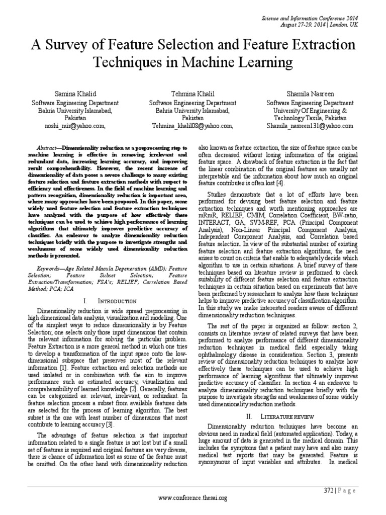 A Survey of Feature Selection and Feature Extraction Techniques in ...