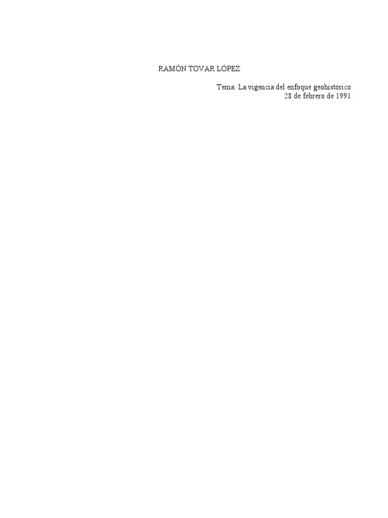 La Vigencia Del Enfoque Geohistórico - Ramón Tovar López | Descargar ...
