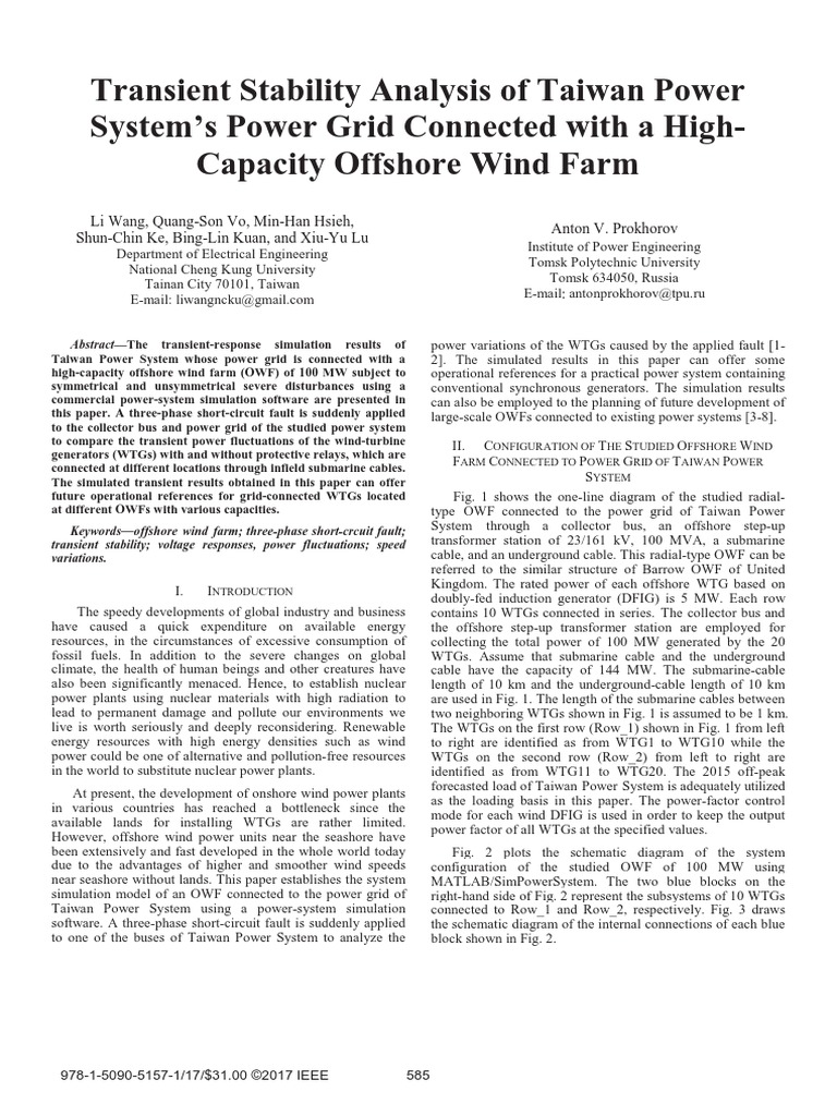 Transient Stability Analysis of Taiwan Power System's Power Grid ...