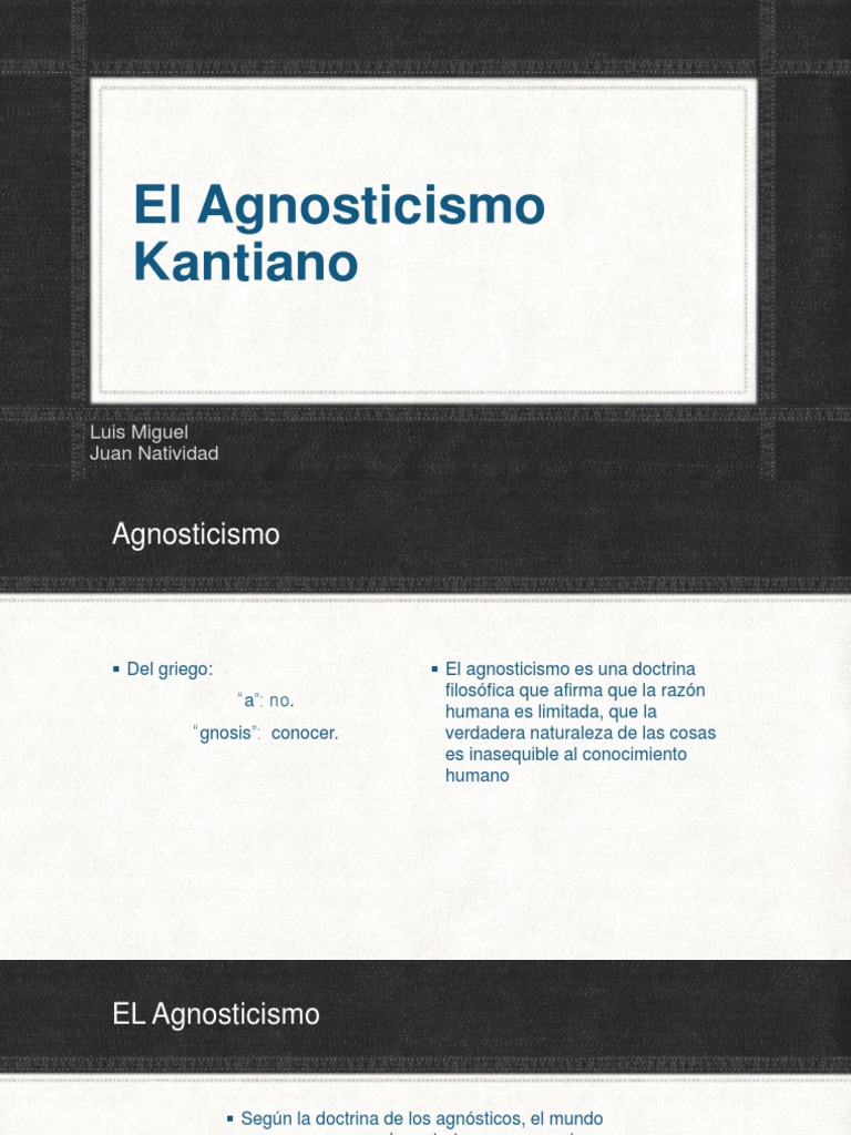 Agnosticismo y Kant: Límites del Conocimiento | PDF | Immanuel Kant ...
