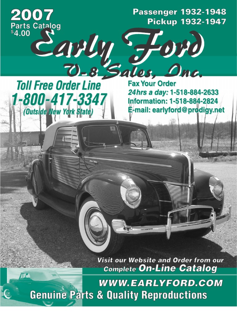 Early Ford V8 Sales 1932-48 | PDF | Headlamp | Brake