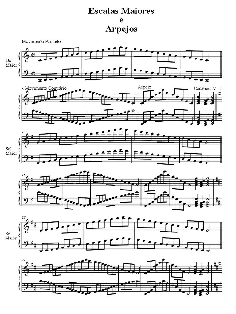 Escalas Maiores e Arpejos PDF | PDF | Enseignement des mathématiques | Science