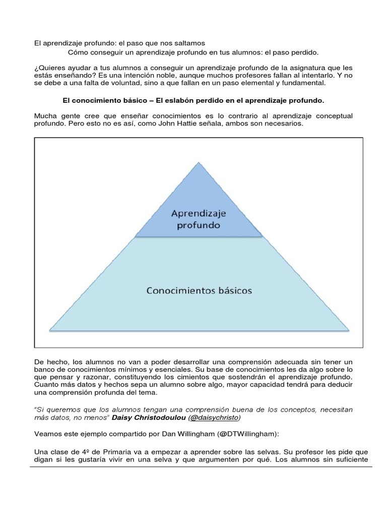 Aprendizaje profundo y conocimiento básico | PDF | Aprendizaje ...