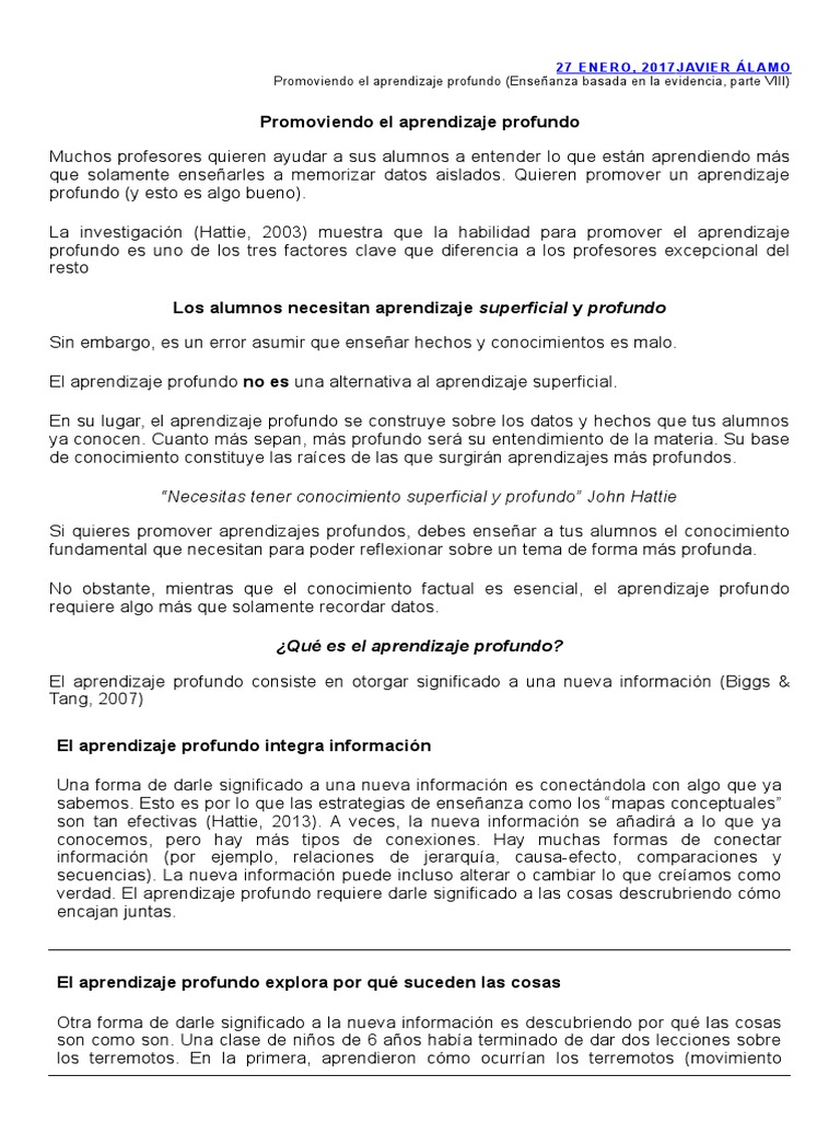 Aprendizaje Profundo | PDF | Aprendizaje | Conocimiento