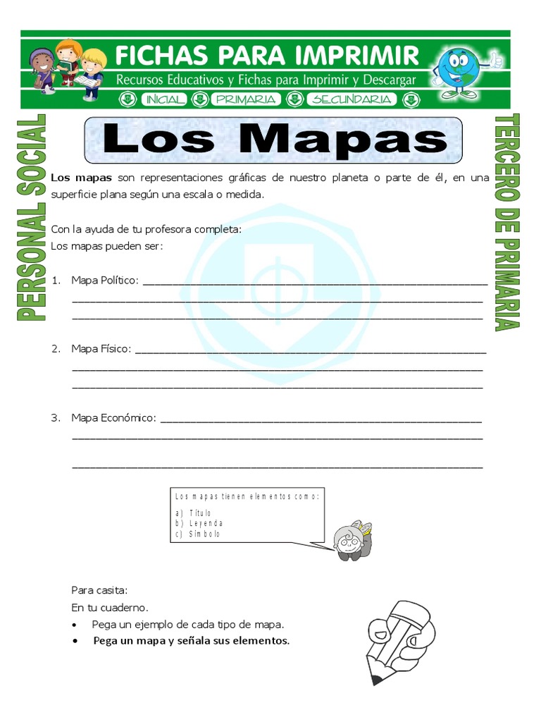 Ficha Elementos De Un Mapa Para Tercero De Primaria 6249