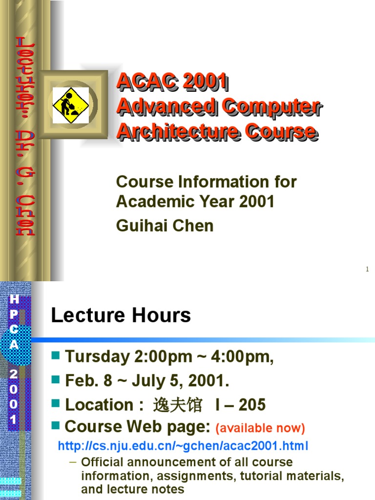 ACAC 2001 Advanced Computer Architecture Course | PDF | Parallel Computing | Computing