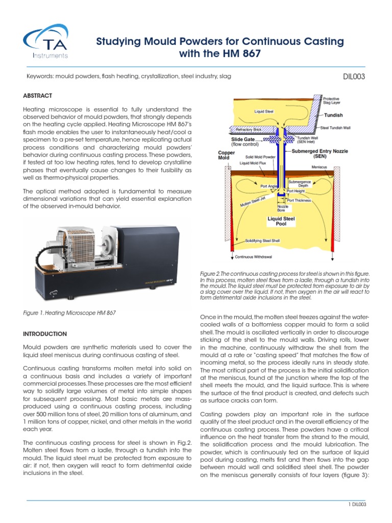 Studying Mould Powders For Contiues Casting | PDF | Melting | Casting ...