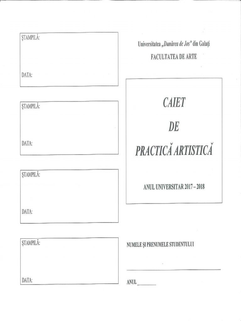 Caiet de Practica Artistica | PDF