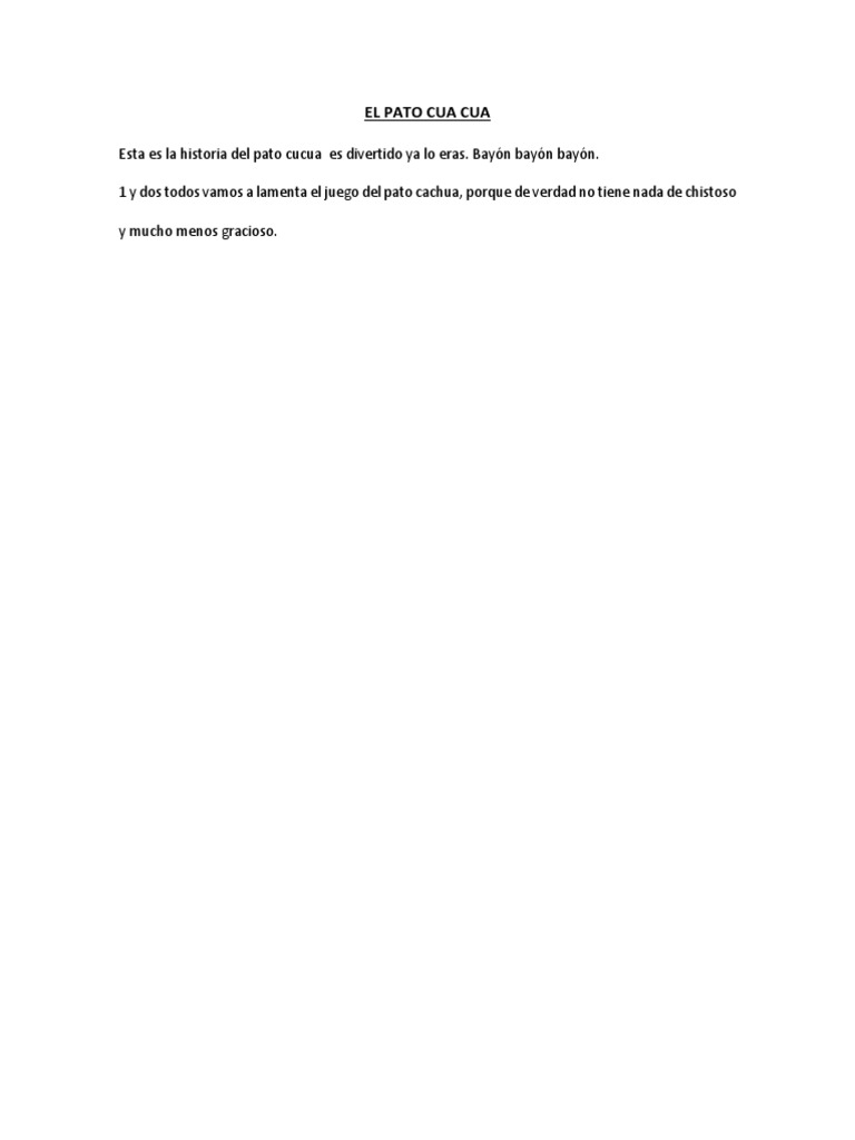 El Pato Cua Cua | PDF