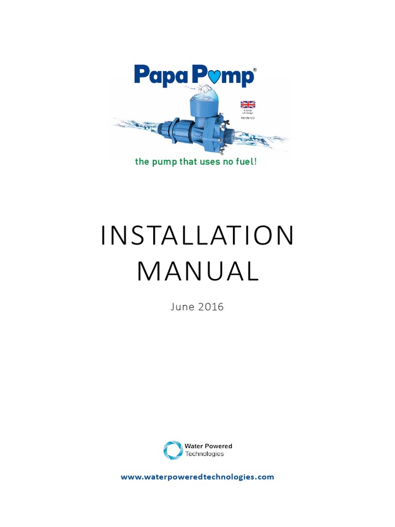 Papa Pump Installation Guide | PDF | Valve | Pump