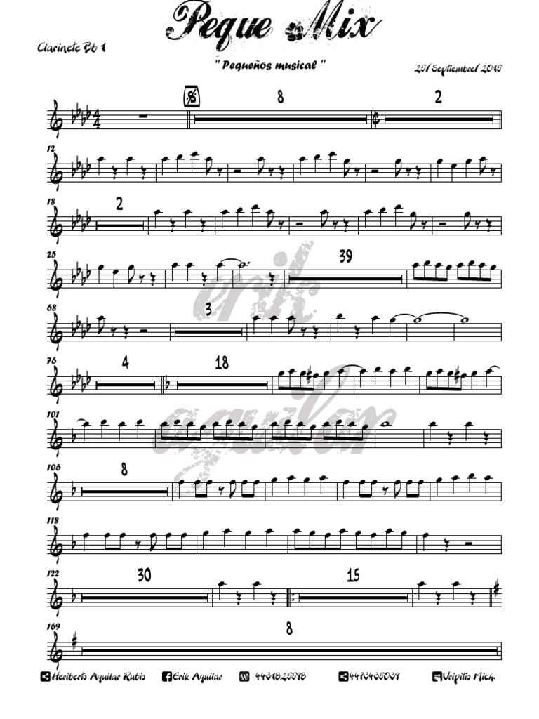 Popurri Peque Mix-Pequeños Musical - Partes | PDF