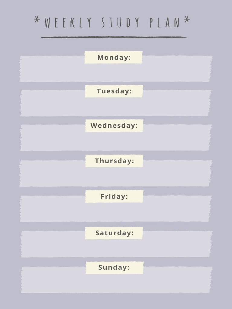 Weekly Study Plan | PDF