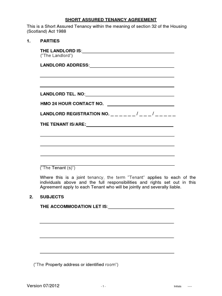 (732469719) Tenancy Agreement With HMO and TDS Deposit Clause (2 ...