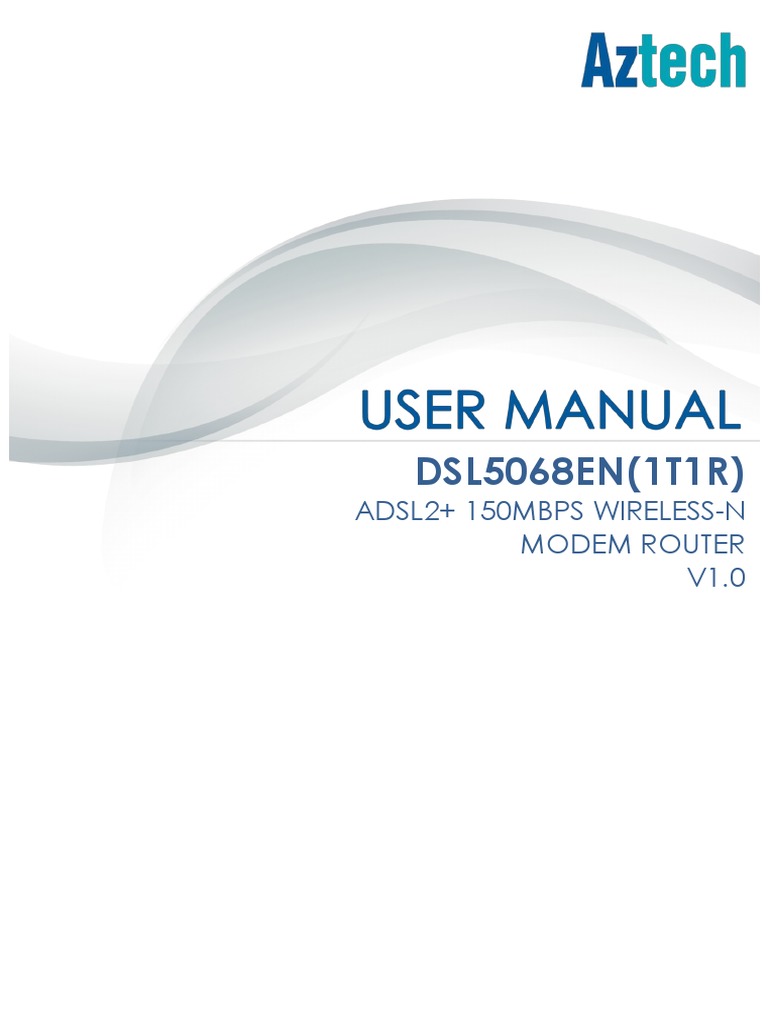 Globe Aztech DSL5068EN (1T1R) - User Manual v1.2 | PDF | Wireless Lan ...