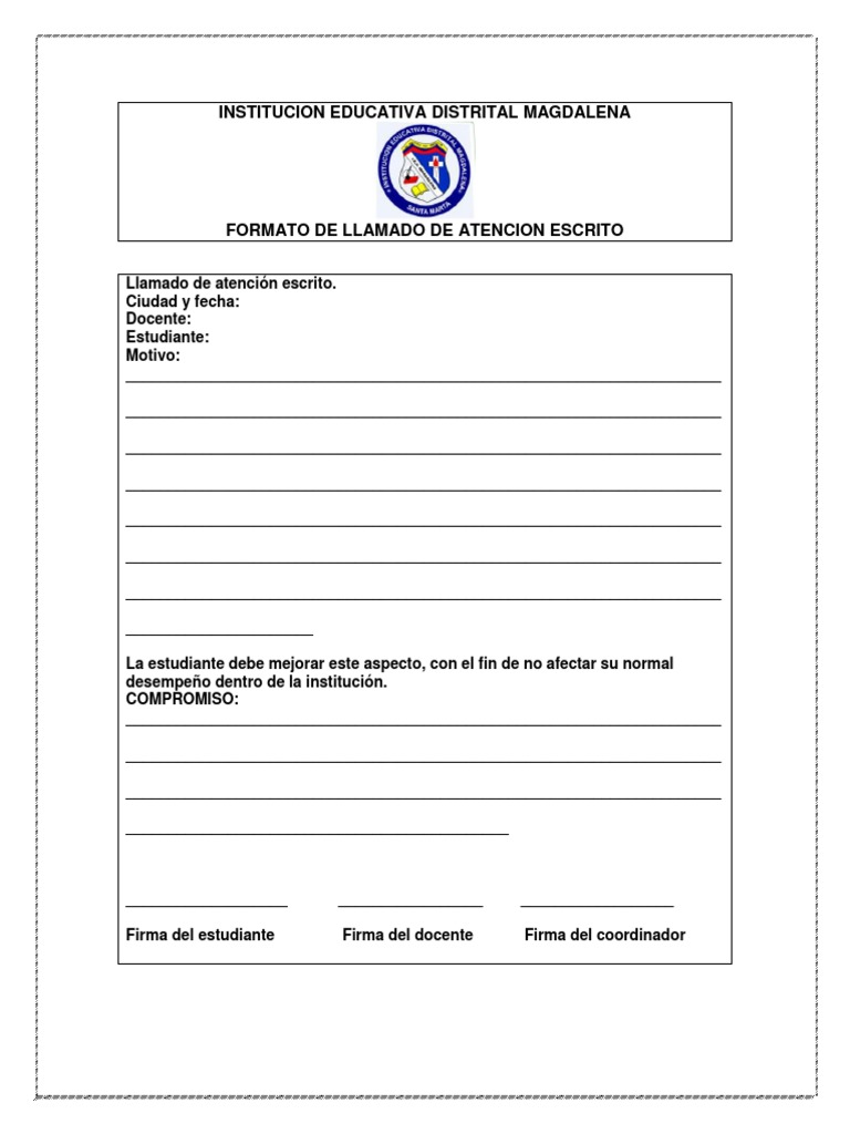 Llamado de Atencion Escrito | PDF