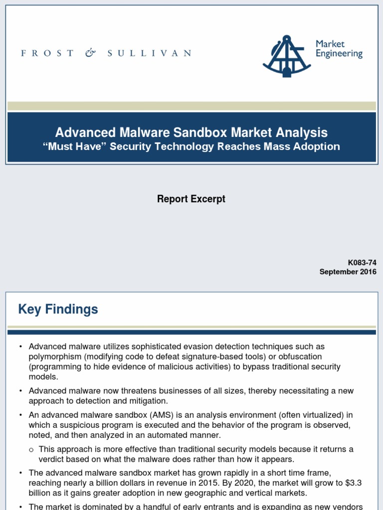 Advanced Malware Sandbox Market Analysis | PDF | Malware | Antivirus Software