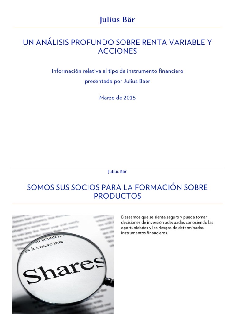 Renta Variable y Acciones PDF | PDF | Compartir (Finanzas) | Inversiones