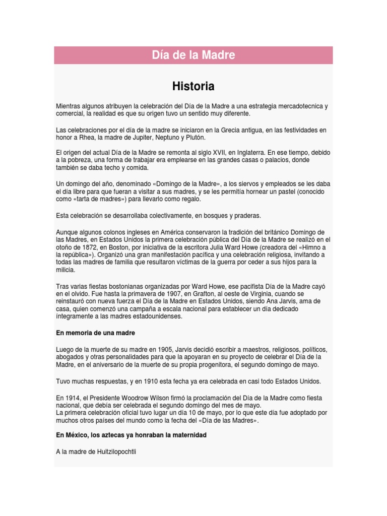 Día de La Madre | PDF | Mujer | Amor