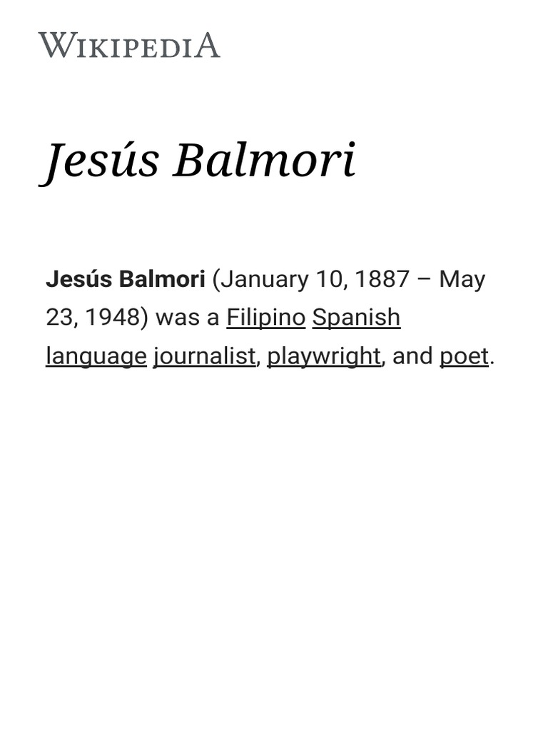 Jesús Balmori - Wikipedia | Philippines | Poetry