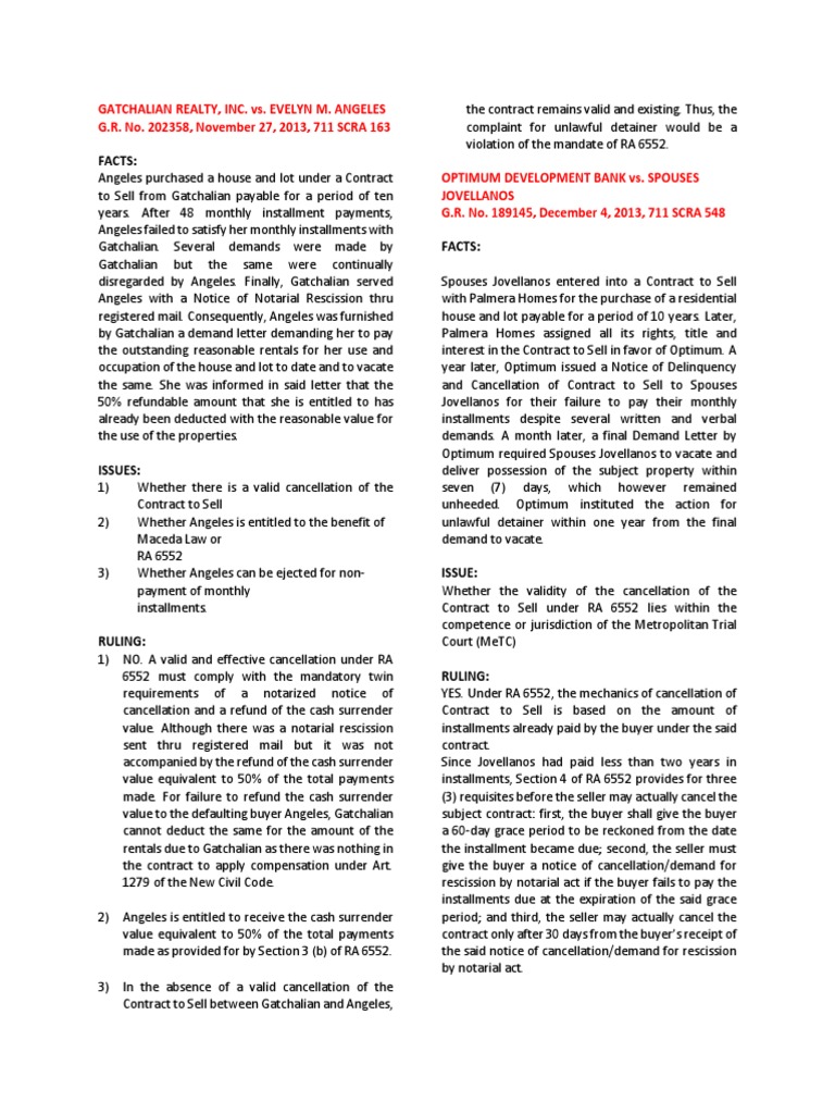 Sales Case Digests | PDF | Mortgage Law | Foreclosure