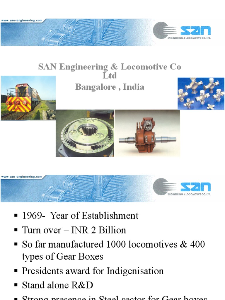 An Overview of SAN Engineering & Locomotive Co. Ltd: A Leading ...