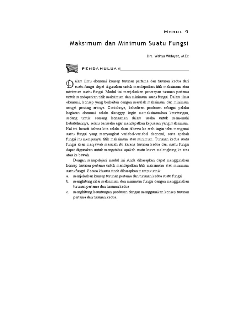 Maksimum Dan Minimum Suatu Fungsi | PDF