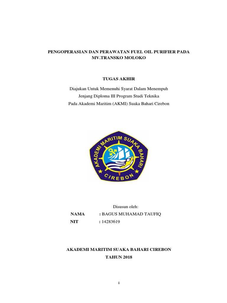 Pengoperasian Purifier di MV Transko Moloko | PDF