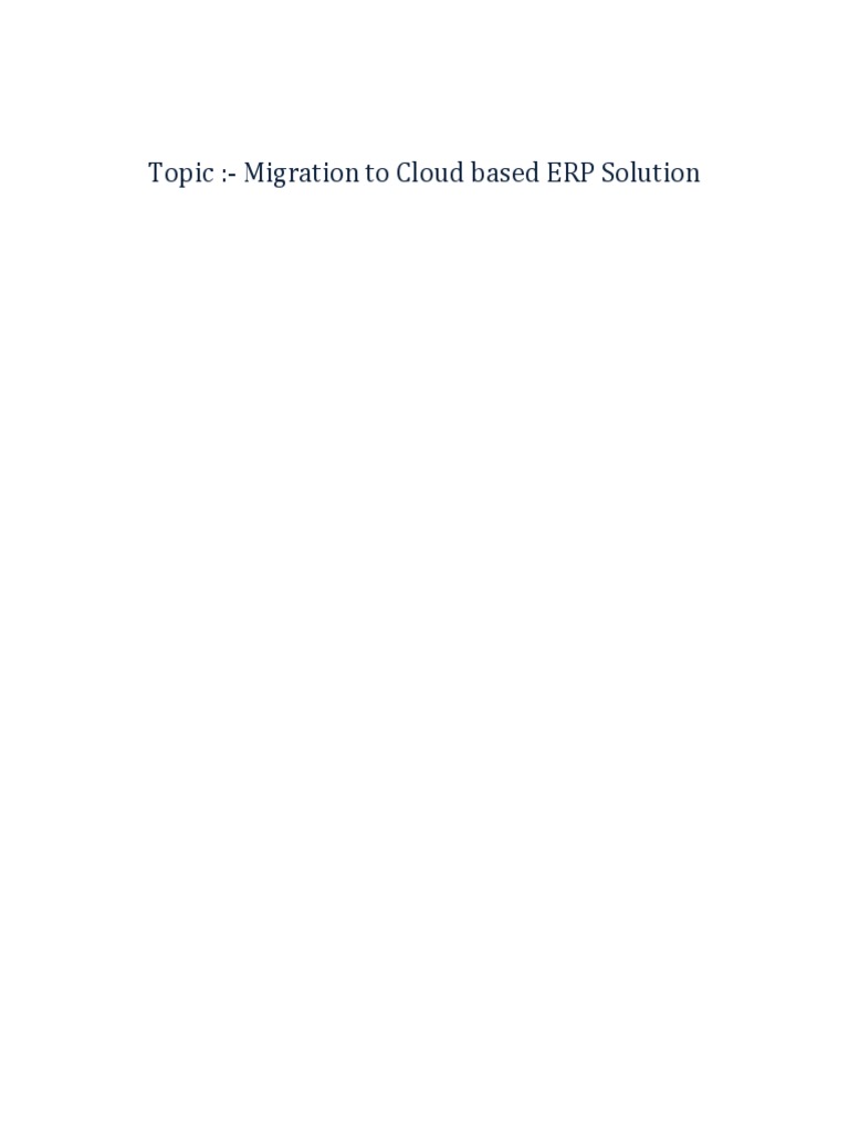 Cloud ERP Migration Strategy Guide | PDF | Information Security ...