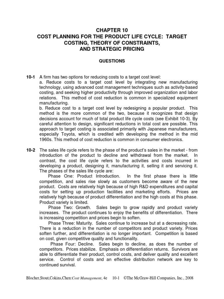 Target Costing PDF | PDF | Cost Accounting | Pricing