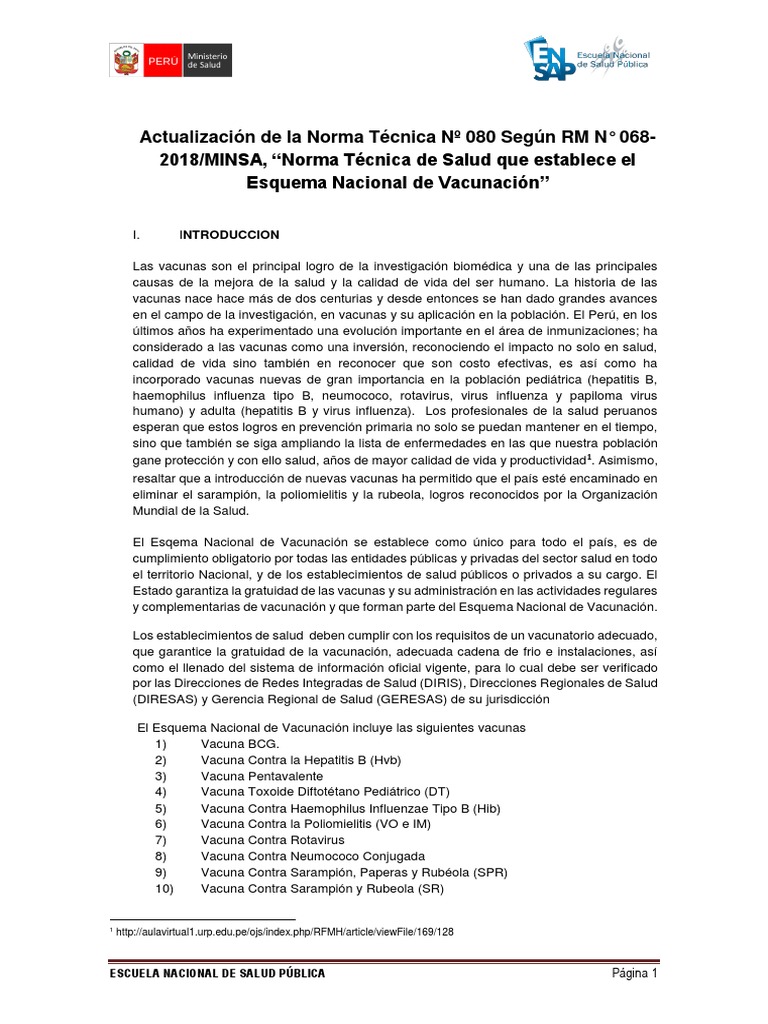 Actualización de La Norma Técnica #080 | PDF | Vacunas | Virus