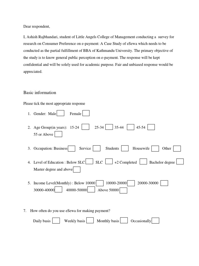 Questionaire | PDF | Online Shopping | Marketing