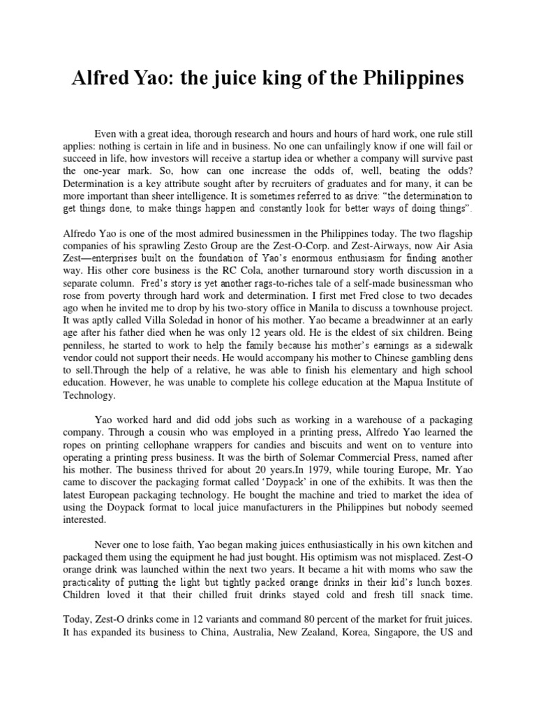 Alfred Yao | PDF | Beverages | Business