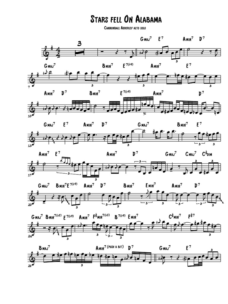 Cannonball Adderley - Stars Fell On Alabama PDF | PDF