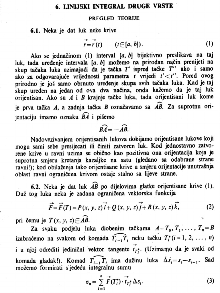 Linijski Integral Druge Vrste (Zbirka Rjesenih Zadataka) PDF | PDF