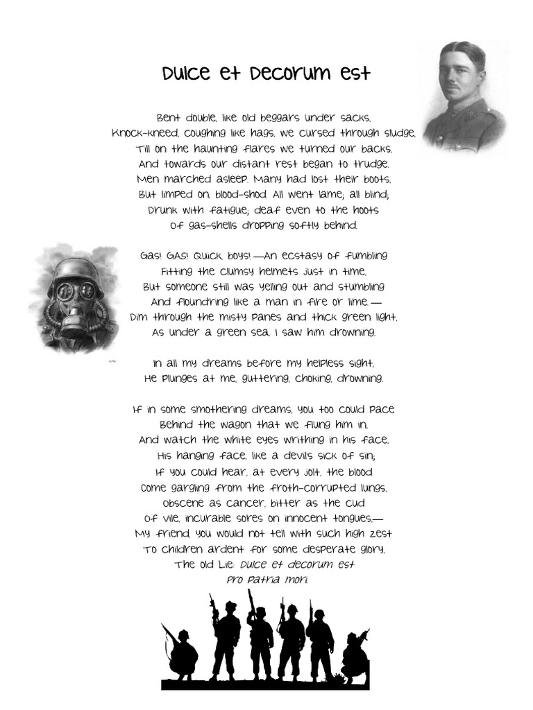 Dulce Et Decorum Est Pro Patria Mori Pdf Unrest