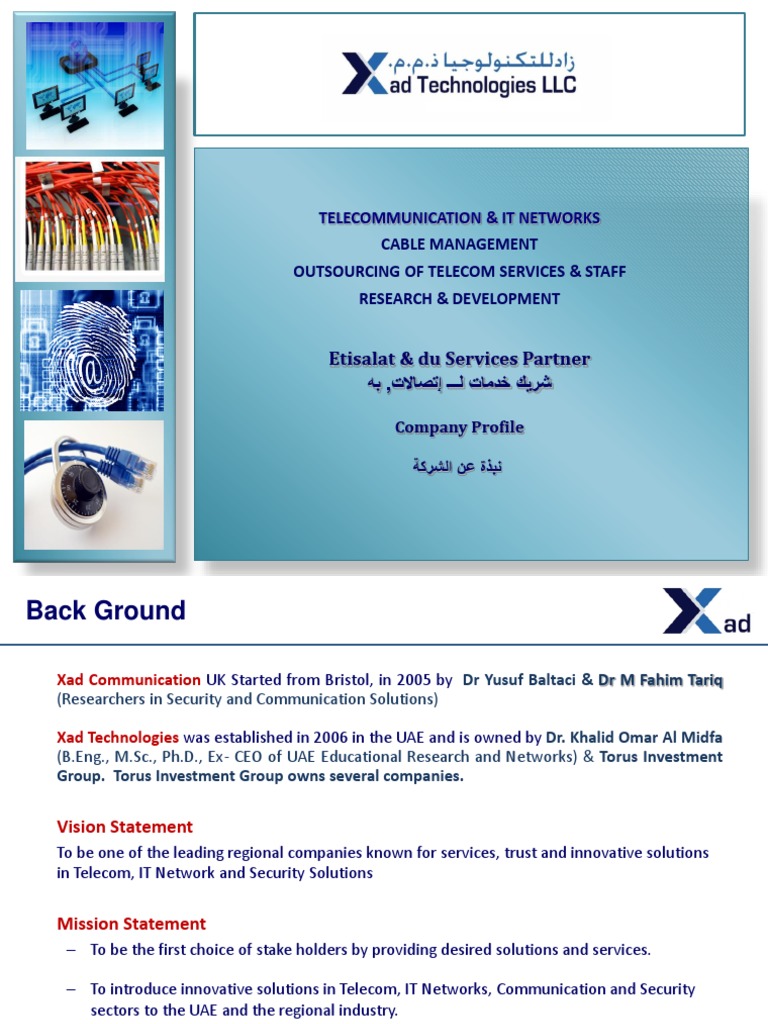 Xad Technologies Profile1 | PDF | Fiber To The X | United Arab Emirates