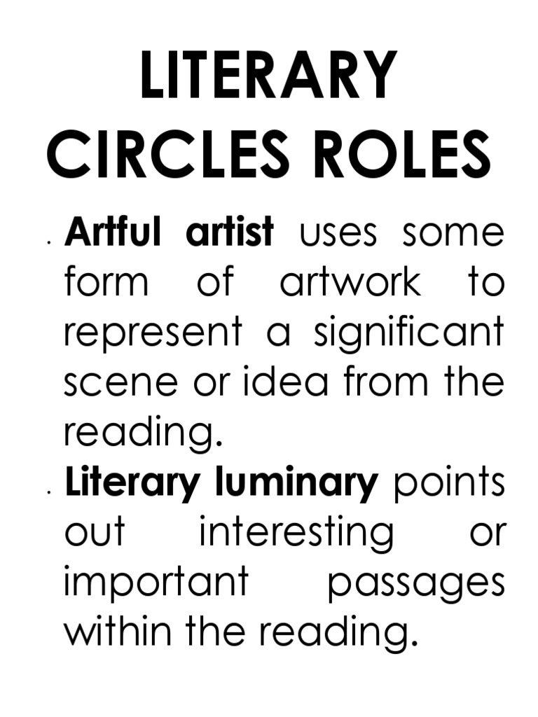 Roles in Literature Circles | PDF | Language Arts & Discipline