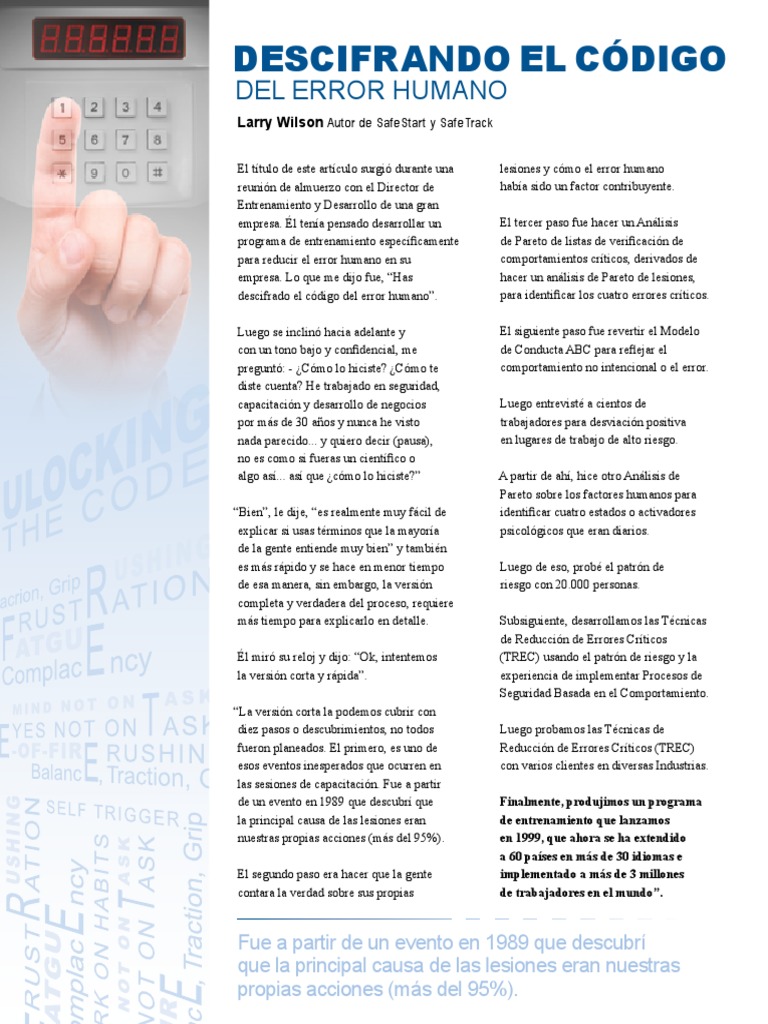 Descifrando El Código Del Error Humano | PDF | Comportamiento | Homo ...