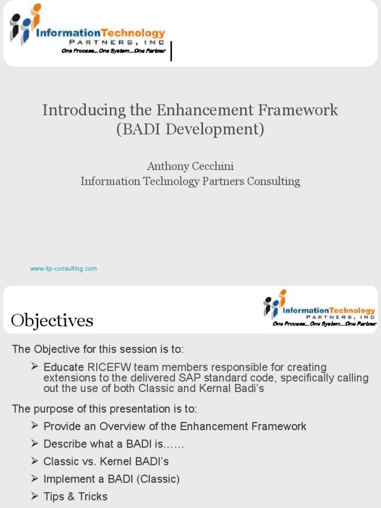 Introducing The Enhancement Framework (BADI Development) : Anthony ... Introducing The Enhancement Framework (BADI Development) : Anthony ...